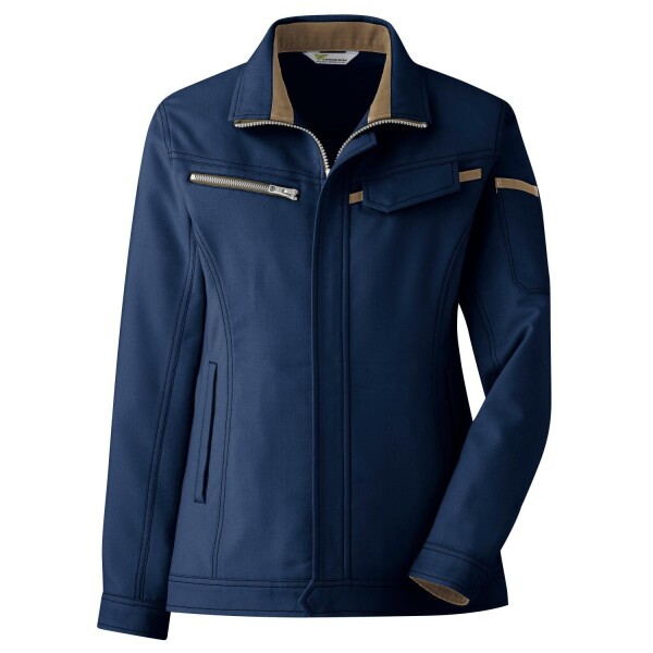 (ミドリ安全) ベルデクセル 作業服 長袖 ジャンパー レディース 帯電防止 立体裁断 ストレッチ VELS2527 上 ネイビー 9号