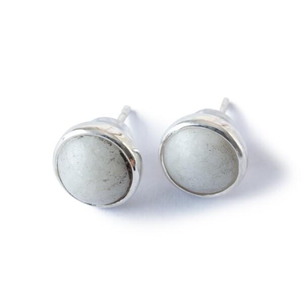 糸魚川天然翡翠 8mm シルバーピアス 日本国石 縄文のパワーストーン APS0146