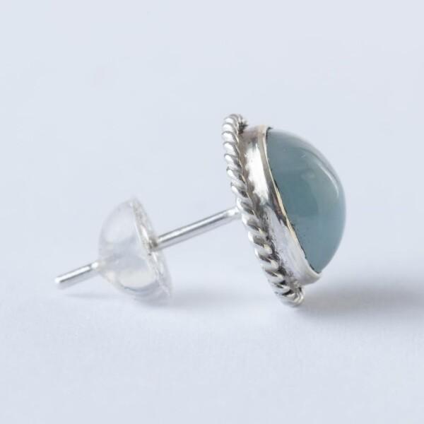 糸魚川天然翡翠 入コン沢 8mm シルバーピアス 日本国石 縄文の