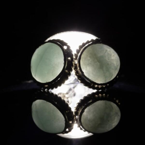 17号 糸魚川天然翡翠 くりぬき指輪 白色 日本国石 縄文の