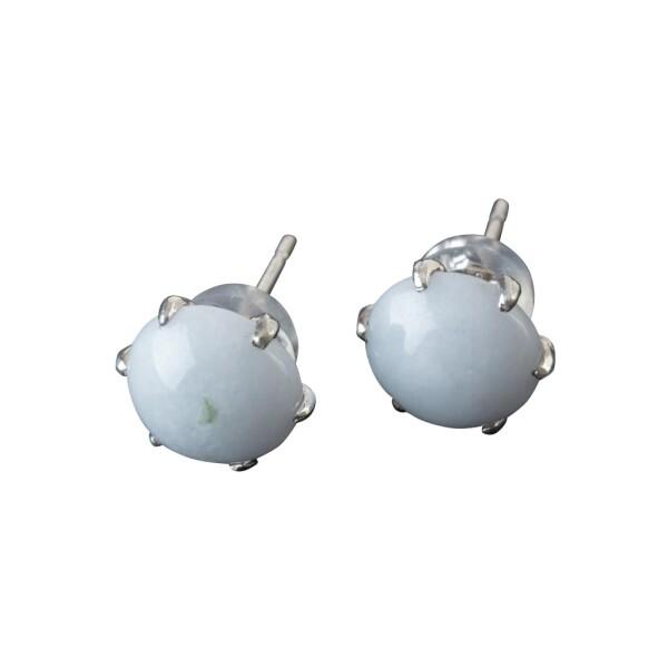 糸魚川天然翡翠 8mm シルバーピアス 日本国石 縄文のパワーストーン APS0144