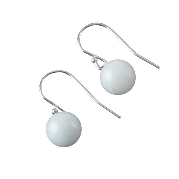 糸魚川天然翡翠 8mm玉 ゆれるシルバーフックピアス 日本国石 縄文のパワーストーン APS0142