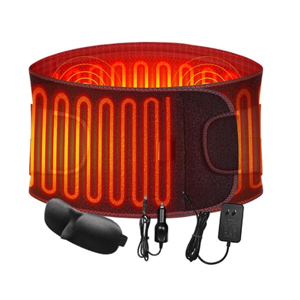 「70[度]・63[度]・56[度]ヒーター」 MACOLAUDER 電熱腰ベルト 腰あたためグッズ 遠赤外線加熱 電気腰パッド 腹巻き 腰用 ウェストサポーター 自宅 オフィス 車 マジックテープ 5タイプ S/L/2XL ブラ