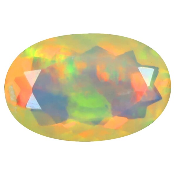 レインボーオパール ルースストーン 2.01 ct OVAL (13 x 8 mm) FLASHING 360 DEGREE MULTICOLOR RAINBOW ETHIOPIAN OPAL LOOSE GEMSTONE