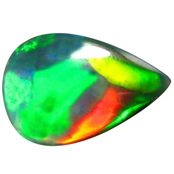ブラックオパール ルースストーン 6.68 ct PEAR CABOCHON (20 x 13 mm) ETHIOPIAN 360 DEGREE FLASHING BLACK OPAL NATURAL LOOSE GEMSTONE