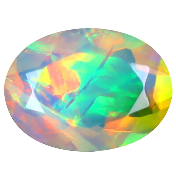 レインボーオパール ルースストーン 2.10 ct OVAL (11 x 8 mm) FLASHING 360 DEGREE MULTICOLOR RAINBOW ETHIOPIAN OPAL LOOSE GEMSTONE