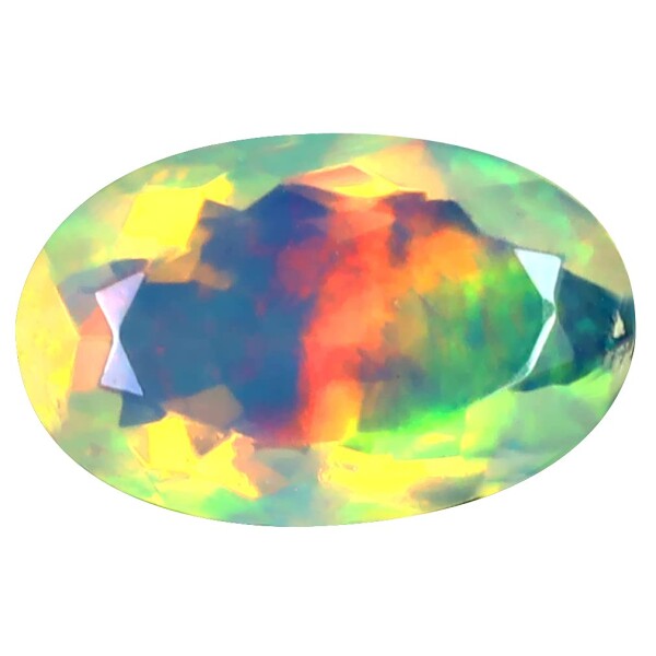 レインボーオパール ルースストーン 2.62 ct OVAL (13 x 9 mm) FLASHING 360 DEGREE MULTICOLOR RAINBOW ETHIOPIAN OPAL LOOSE GEMSTONE