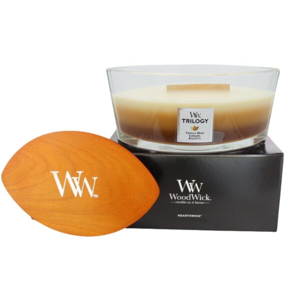 WoodWick ウッドウィック トリロジーハースウィック 1つで3つの香りを楽しむ キャンドル 焚き火の音がするキャンドル ギフト 女性 プレゼント 香り アロマ (カフェスイーツ)