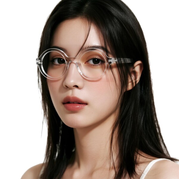 (OCCI CHIARI) まるめがね 大きい レトロ ブルーライトカット メガネ 度なし レーディス ファッション 小顔効果 復古デザイン uvカット 丸メガネ