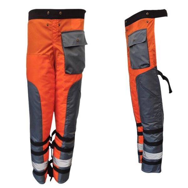 (M&U FIELD) チェンソー防護パンツ オープンスタイル チャップス型 ナイロン素材 PE防護層入り 林業・伐採作業用 S/Lサイズ対応 (M)