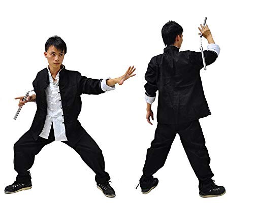 kitamurasyokai 功夫 道着 中国拳法 ブルースリー衣装 格闘技 舞台衣装 太極拳 トレーニングウェア (xl)