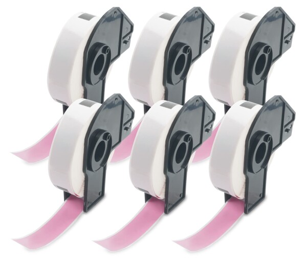 BETCKEY 感熱紙 DK-1203 ブラザー ラベル プリンター ロール 互換 ラベルシール BROTHER 17x87mm 300枚 QL-550 QL-650TD QL-700 QL-800 QL-820NWBなどに対応 6個 ピンク