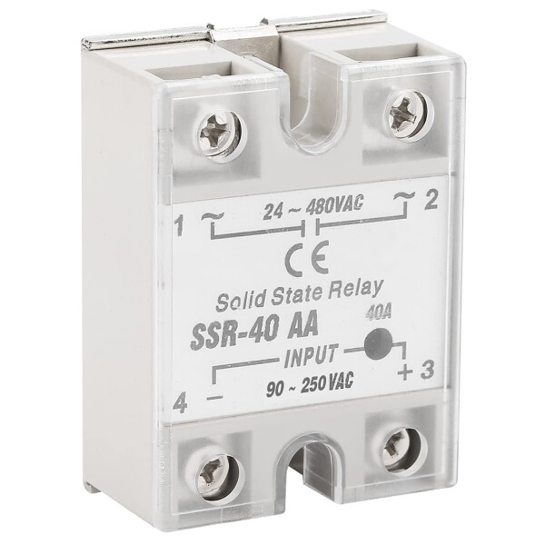 SSr 40AA 40A ソリッド ステート リレー モジュール AC-AC 入力 AC90 〜 250V 出力 AC24 〜 480V 双 ...