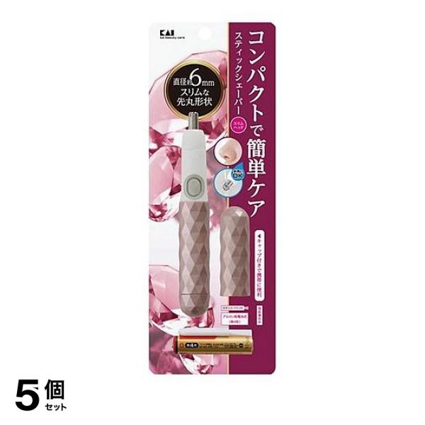 5個セット クーポン有 貝印 スティックシェーバー スリムヘッド ピンク KQ1806 1個入