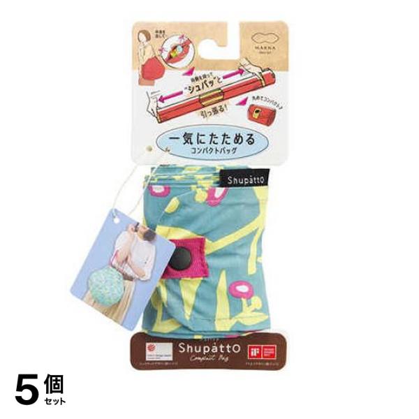 5個セット クーポン有 マーナ Shupatto シュパット コンパクトバッグ Mサイズ S411 KU 草花 1個入