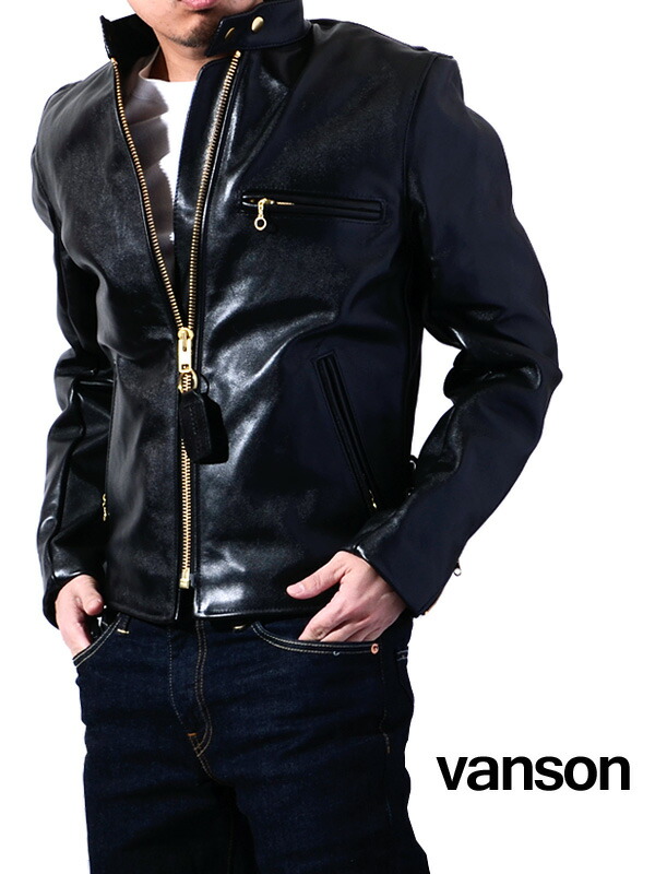 VANSON バンソン ライダースジャケット レザーライダース B メンズ シングルライダース 革ジャン ライナー付き VB-B