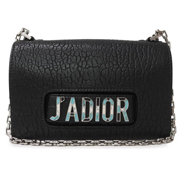 (未使用　展示品) Christian Dior クリスチャンディオール J ADIOR ジャディオール モザイクロゴ フラップ チェーン 2way 肩掛け ショルダーバッグ ラムスキン レザー ブラック 黒 M9000 VQAM