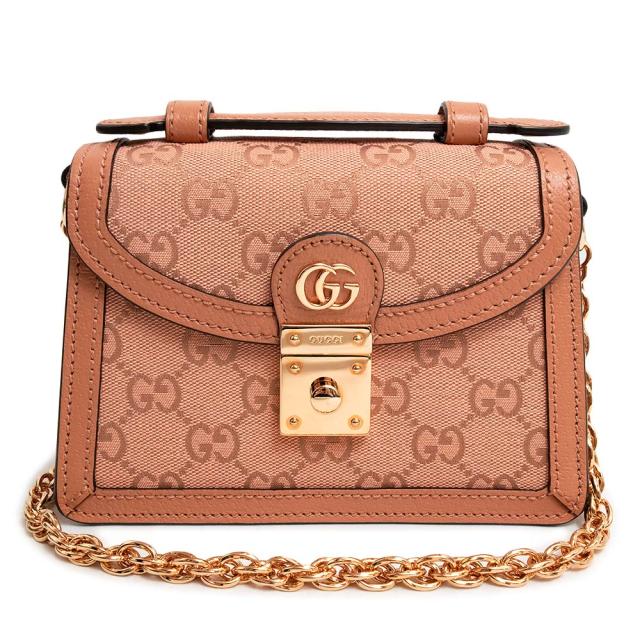 （未使用　展示品）グッチ GUCCI オフィディア GG ミニ 2way ショルダー ハンドバッグ 斜め掛け GGキャンバス ピンク ローズゴールド金具 696180