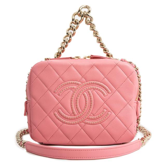（未使用　展示品）シャネル CHANEL マトラッセ バニティ チェーン 2Way ショルダー ハンドバッグ 斜め掛け ラムスキン レザー ピンク ゴールド金具 AS1512