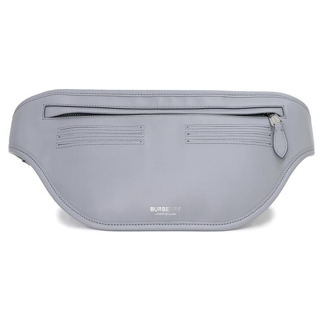 （未使用　展示品）バーバリー BURBERRY ブランメル バムバッグ ウエストバッグ ショルダー 斜め掛け 2way スムースレザー クラウドグレー シルバー金具 8028362