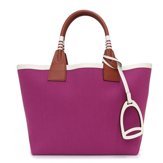 （新品・未使用品）エルメス HERMES スティープル 25 ハンドバッグ ヴォースイフト トワルミリタリー レザー ローズパープル キュイーブル ナタ 紫 茶 白 U刻印 箱付