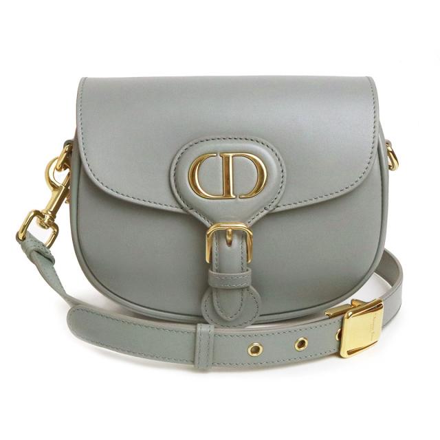 （未使用　展示品）クリスチャンディオール Christian Dior ボビー スモール ショルダーバッグ 斜め掛け ボックスカーフ レザー グレー ゴールド金具 M9317UMOL