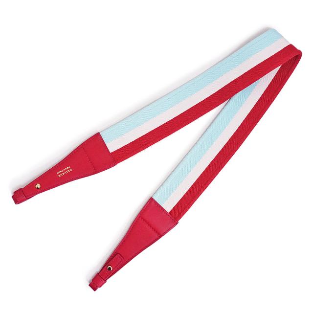 （新品・未使用品）デルボー デルヴォー DELVAUX サングル クールト リニエ ショルダーストラップ キャンバス カーフスキン レザー フランボワーズ ピンク ホワイト ライトブルー ゴールド金具 AZ0028ACC0AKODO