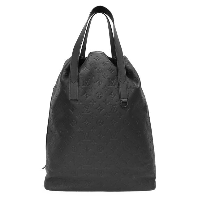 （未使用保管品）ルイ ヴィトン LOUIS VUITTON ヘルメット トートバッグ 巾着 カーフスキン レザー モノグラム ブラック 黒 ブラック金具 M46554