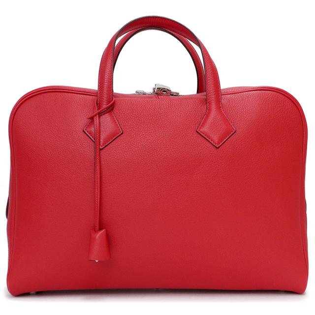（未使用　展示品）エルメス HERMES ヴィクトリア 2 12H ハンドバッグ ビジネスバッグ ブリーフケース ヴォーエバーカラー レザー Rouge Casaque ルージュカザック 赤 シルバー金具 T刻印