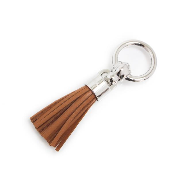 （新品・未使用品）エルメス HERMES セ ル ポンポン スカーフリング ツイリー アニューミロ ラムスキン レザー マロンアルザン ブラウン 茶 シルバー金具 箱付