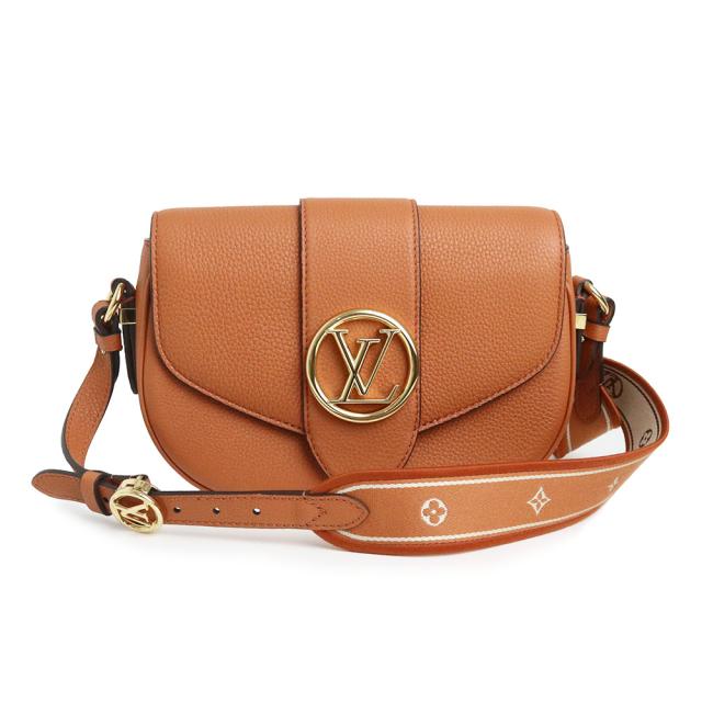（未使用　展示品）ルイ ヴィトン LOUIS VUITTON LV ポンヌフ ソフト MM ショルダーバッグ 斜め掛け グレインカーフレザー シエンヌ ドレ ブラウン 茶 ゴールド金具 M58968