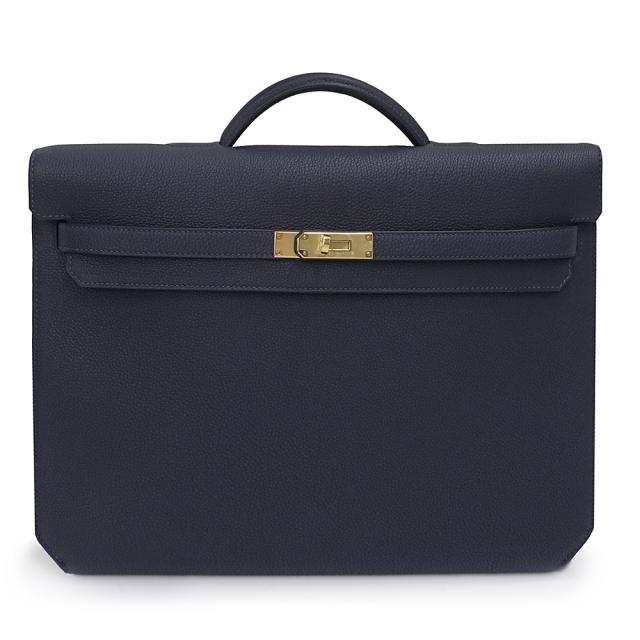 （新品・未使用品）エルメス HERMES ケリー デペッシュ 36 書籍鞄 ブリーフケース ビジネス ハンドバッグ トゴ レザー ネイビー ブルーニュイ 紺 ゴールド金具 Y刻印