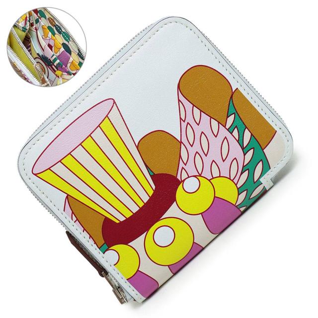 （新品・未使用品）エルメス HERMES オールオーバー アザップ コンパクト シルクイン La Patisserie Francaise パティスリーフランセーズ ケース 小銭入れ 財布 ヴォースイフト レザー ブルーブリュム 青 シルバー金具 Z刻印 箱付