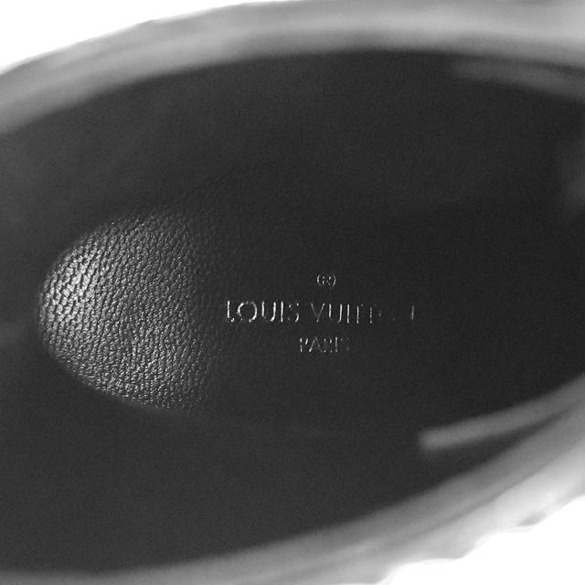 （未使用保管品）ルイ ヴィトン LOUIS VUITTON LVジャネット ライン アンクル ショート ブーツ 靴 #35.5 22.5cm パイソン エキゾチックレザー ブラック 黒 シルバー金具 1A57HE