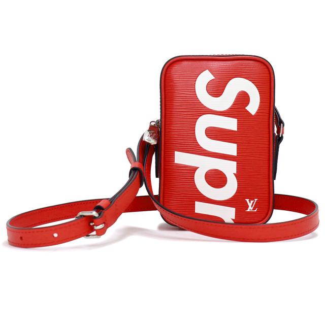 （未使用　展示品）ルイ ヴィトン LOUIS VUITTON ダヌーブ PPM シュプリームコラボ ショルダーバッグ 斜め掛け エピレザー レッド ホワイト 赤 白 シルバー金具 M53434