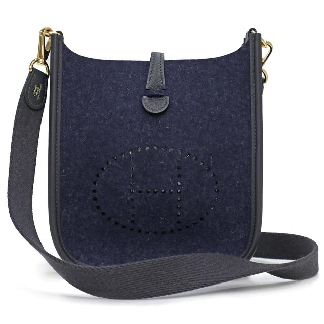 （新品・未使用品）エルメス HERMES エブリン TPM アマゾン 16 ショルダーバッグ 斜め掛け フェルト ヴォースイフト レザー Blue nuit ブルーニュイ 紺 ゴールド金具 B刻印
