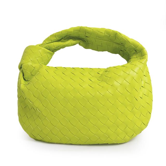 （新品・未使用品）ボッテガヴェネタ BOTTEGA VENETA ジョディ ティーン イントレチャート ハンドバッグ ラムスキン レザー アシッドキウイ グリーン 緑 シルバー金具 690225