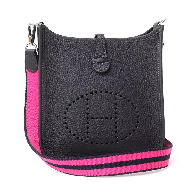 (未使用　展示品）エルメス HERMES エブリン エヴリン TPM アマゾン サングル ウーリー 16 ショルダーバッグ 斜め掛け トリヨンクレマンス レザー キャバン ローズショッキング ブルーインディゴ ダーク ネイビー ピンク 紺 シルバー金具 B刻印 箱付