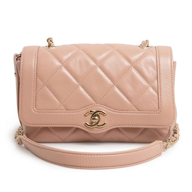 （未使用　展示品）シャネル CHANEL マトラッセ フラップ チェーン ショルダーバッグ 斜め掛け エイジドカーフスキン レザー ピンクベージュ ゴールド金具 AS1281