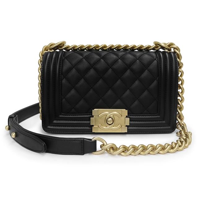 （未使用　展示品）シャネル CHANEL ココマーク マトラッセ ボーイシャネル チェーン 2way ショルダーバッグ 斜め掛け カーフスキン レザー ブラック 黒 マットゴールド金具 A67085