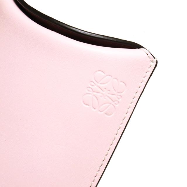 （中古）ロエベ LOEWE ゲートポケット ミニ ショルダーバッグ 斜め掛け ソフトカーフスキン レザー ソフトピンク コーラル オレンジ ブラウン ゴールド金具 109.30BZ42