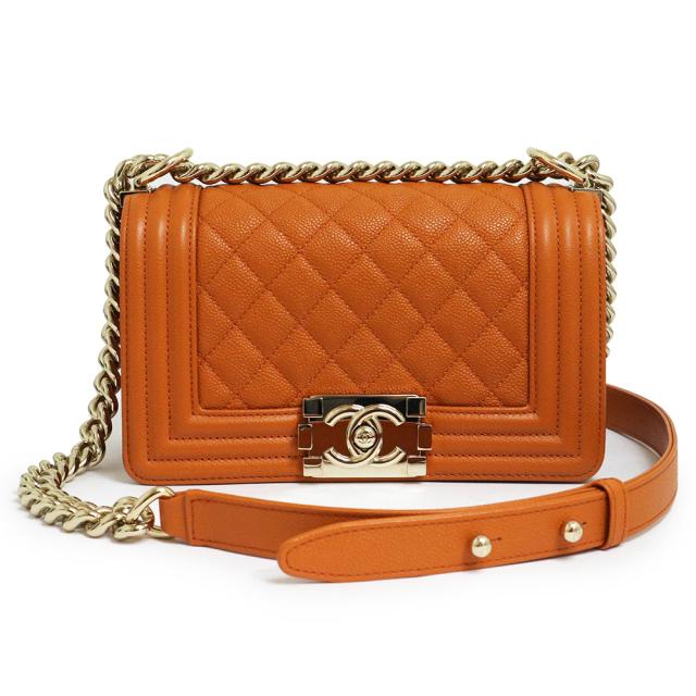 （未使用　展示品）シャネル CHANEL ココマーク マトラッセ ボーイシャネル 2way チェーン ショルダーバッグ 斜め掛け キャビアスキン レザー ライトブラウン 茶 シャンパンゴールド金具 A67085