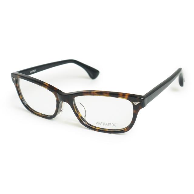 （未使用　展示品）アヴィレックス AVIREX スクエア アジアンフィット アイウェア 眼鏡 メガネ サングラス プラスチック ブラック ブラウン 黒 茶 シルバー金具 AR202