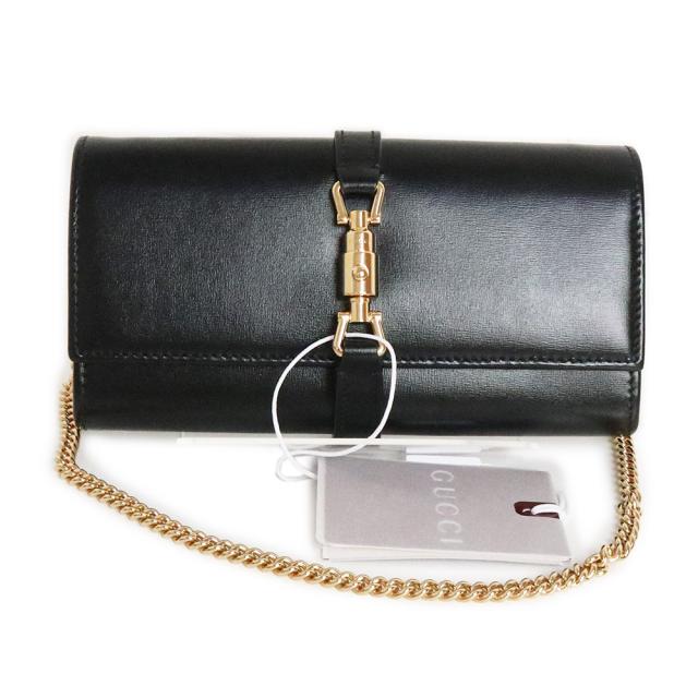 （新品・未使用品）グッチ GUCCI ジャッキー 1961 チェーンウォレット ショルダーバッグ 斜め掛け 財布 レザー ブラック 黒 ゴールド金具 652631 箱付