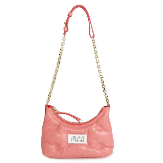 （未使用　展示品）メゾン マルジェラ Maison Margiela グラム スラム ホーボー マイクロ チェーン トート ショルダーバッグ ナッパレザー ピンク ゴールド金具 SB1WG0021