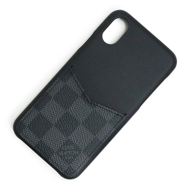 （未使用　展示品）ルイ ヴィトン LOUIS VUITTON IPHONE バンパー X XS 携帯 スマホ スマートフォンケース ダミエグラフィット カーフスキン レザー ブラック 黒 N40172 箱付