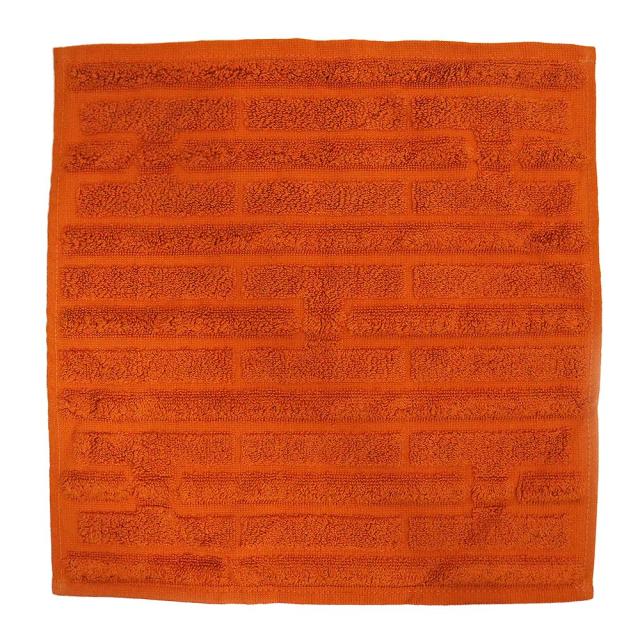 （新品・未使用品）エルメス HERMES カレ タオル 32 ラビリンス ハンカチ コットン100％ オレンジ 箱付