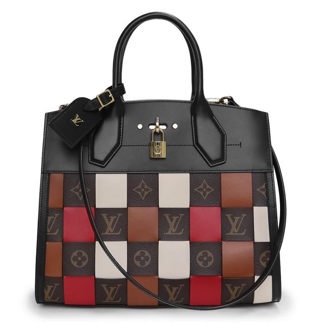 （未使用　展示品）ルイ ヴィトン LOUIS VUITTON シティ スティーマー MM 2way ショルダー ハンドバッグ モノグラム カーフスキン レザー マルチカラー ブラック ブラウン レッド ベージュ 黒 茶 赤 ゴールド金具 M55517