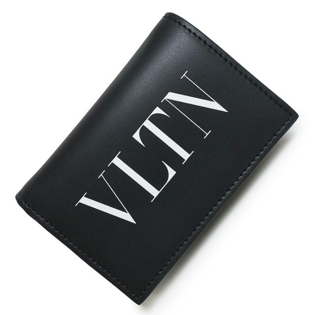（新品・未使用品）ヴァレンティノ ガラヴァーニ Valentino Garavani VLTN ロゴ カードケース 名刺入れ 定期入れ パスケース カーフスキン レザー ブラック 黒 2Y2P0576LVN 箱付