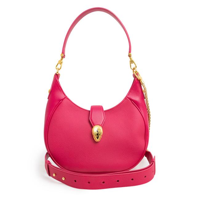 （未使用　展示品）ブルガリ BVLGARI セルペンティ エリプス 2Way ショルダー ハンドバッグ 斜め掛け カーフスキン レザー ピンク ゴールド金具 291952